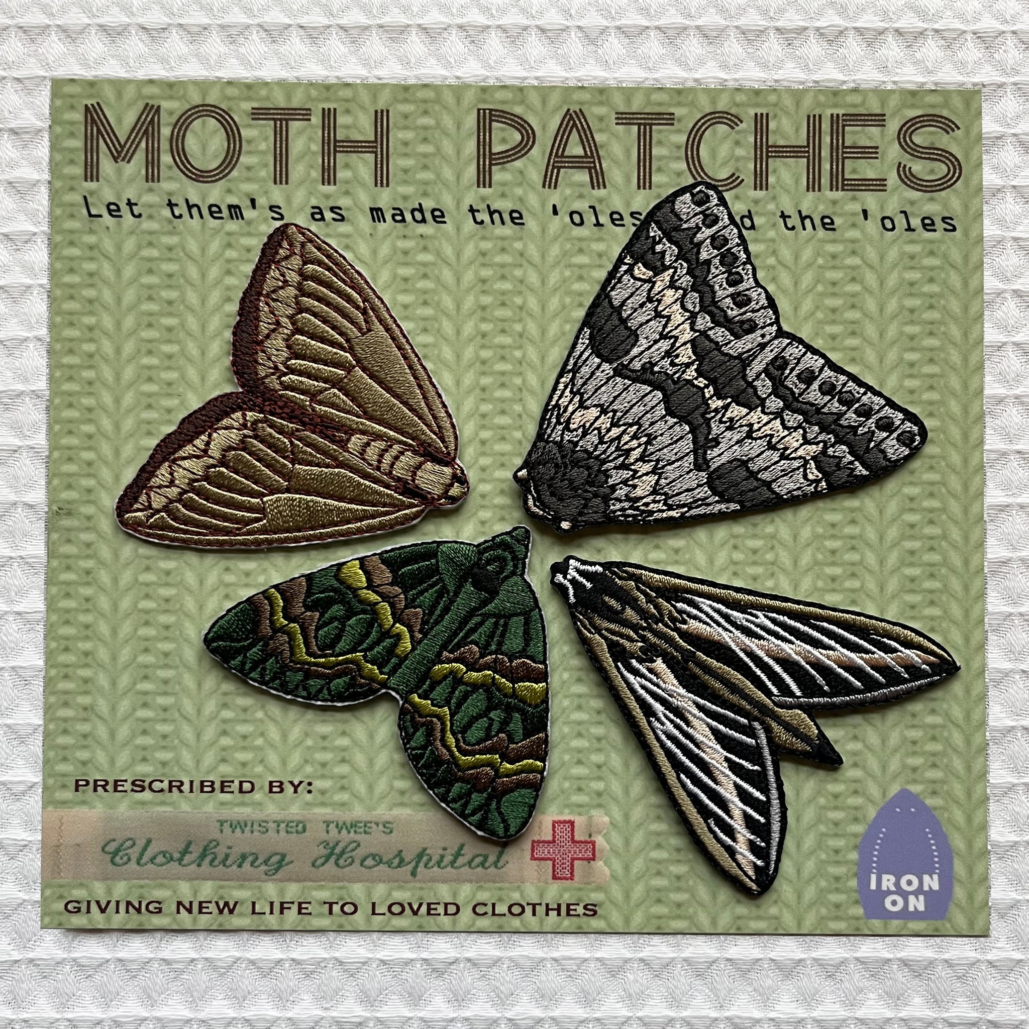 Iron On Patches - fabric moths to cover moth holes – TwistedTwee